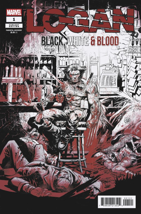Logan: Black, White & Blood Issue #1 January 2026 Adam Kubert Variant ...