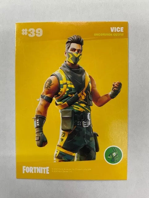 Fortnite - Vice Uncommon Outfit 2020 #39 Single Card – JP Sports