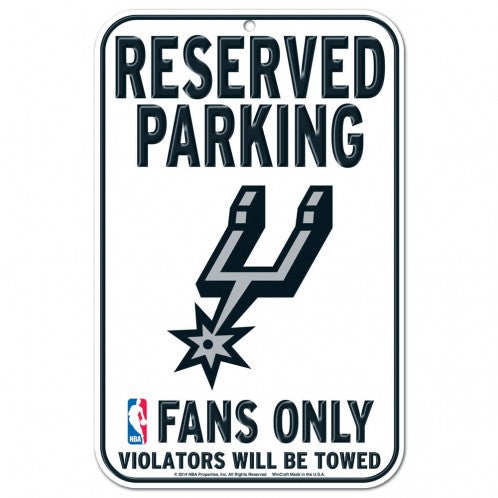 Spurs Plastic Sign 11x17 Reserved Parking White – JP Sports