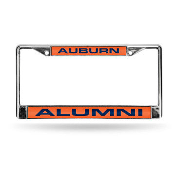 Auburn Laser Cut License Plate Frame Silver Alumni – JP Sports